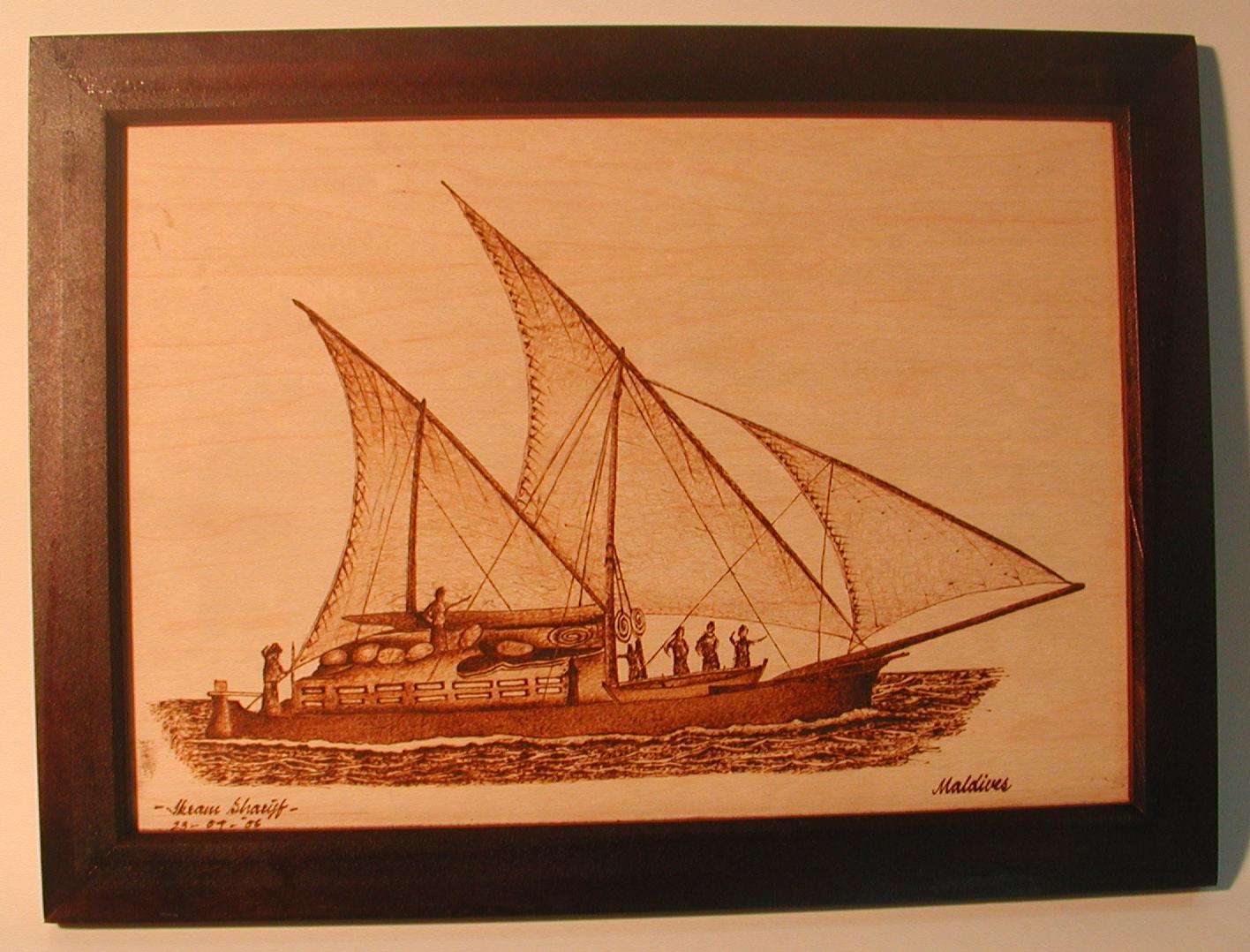 Pyrography Boats – Creativity Maldives