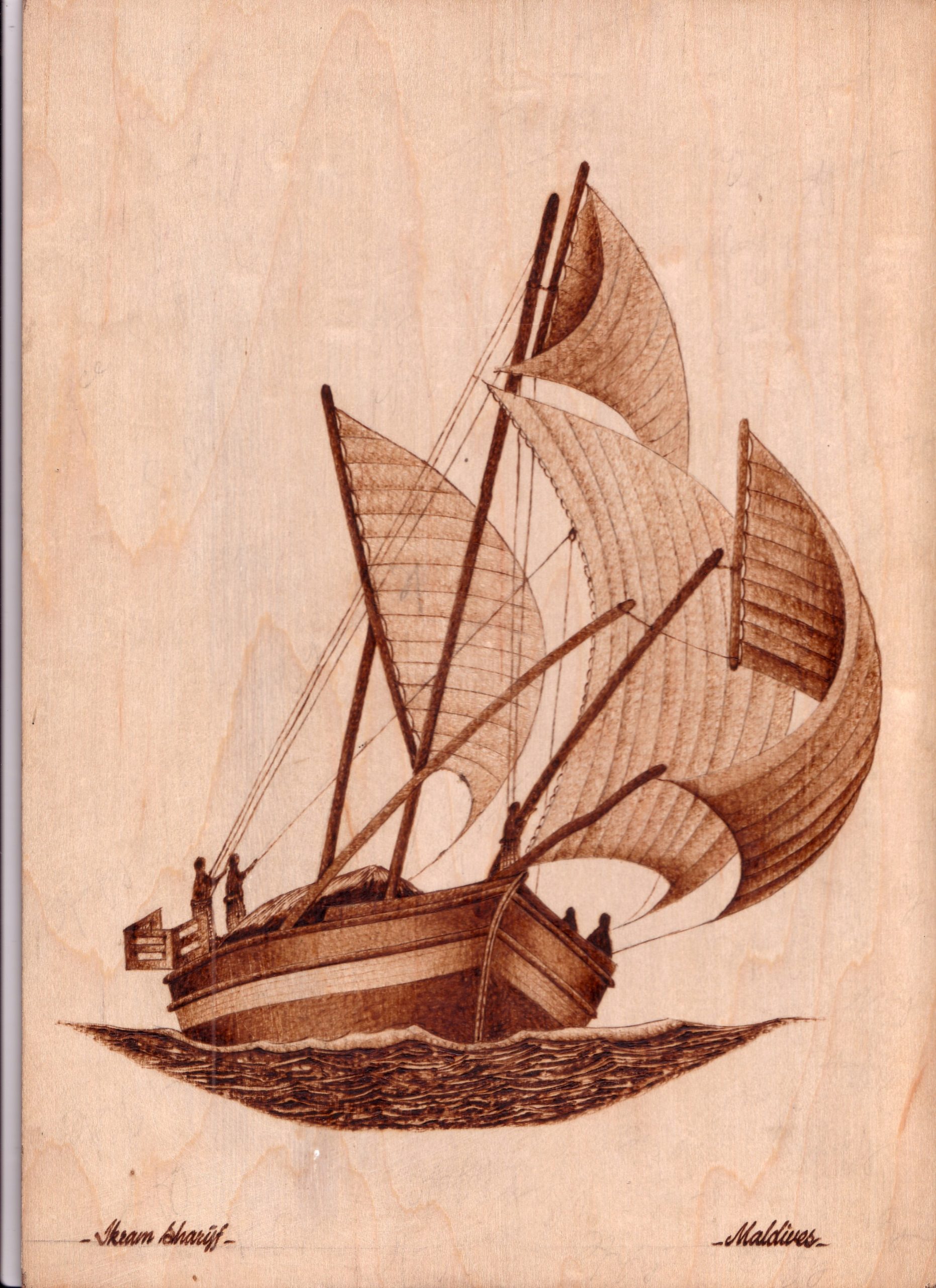 Pyrography Boats – Creativity Maldives