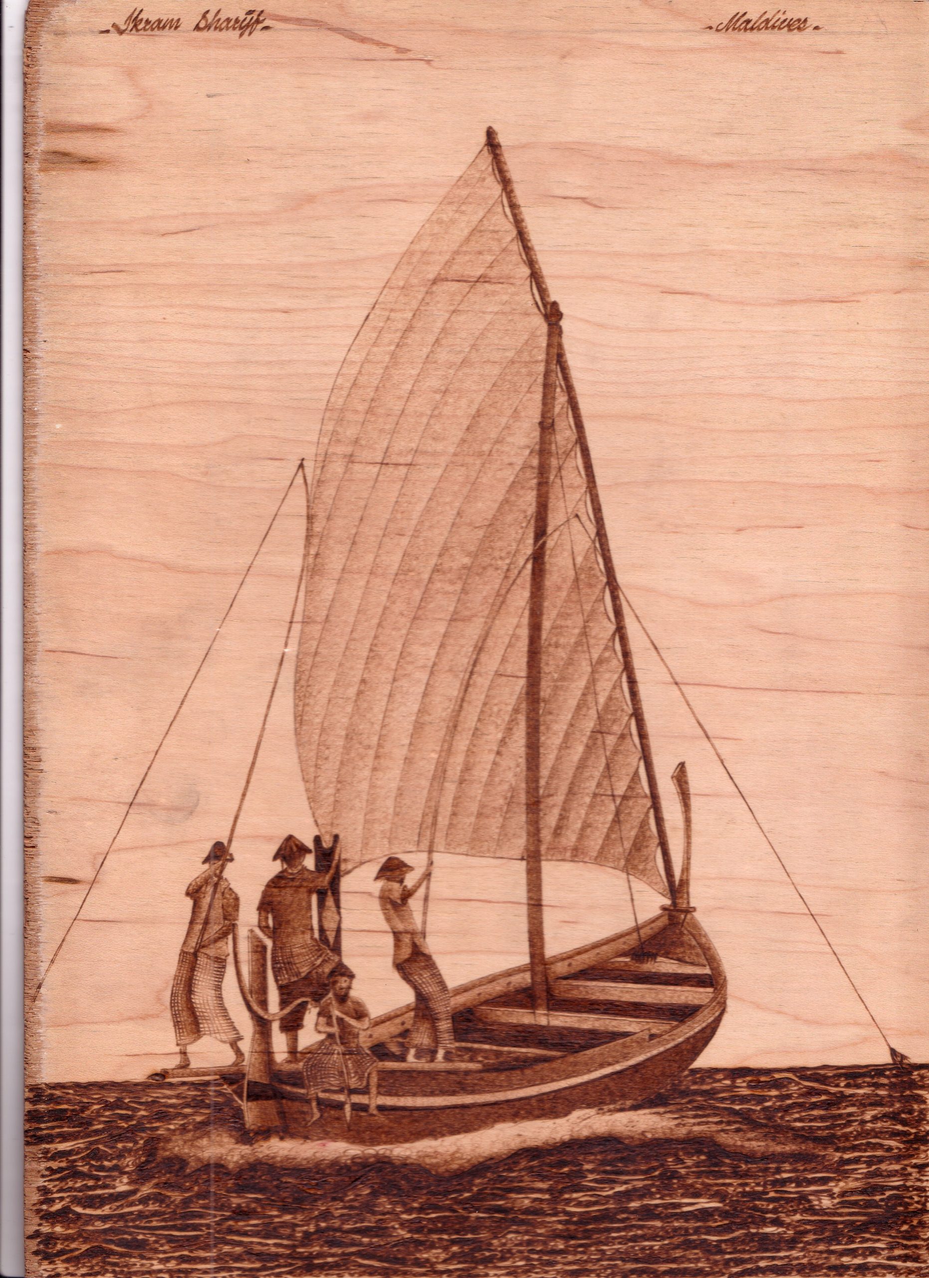 Pyrography Boats – Creativity Maldives