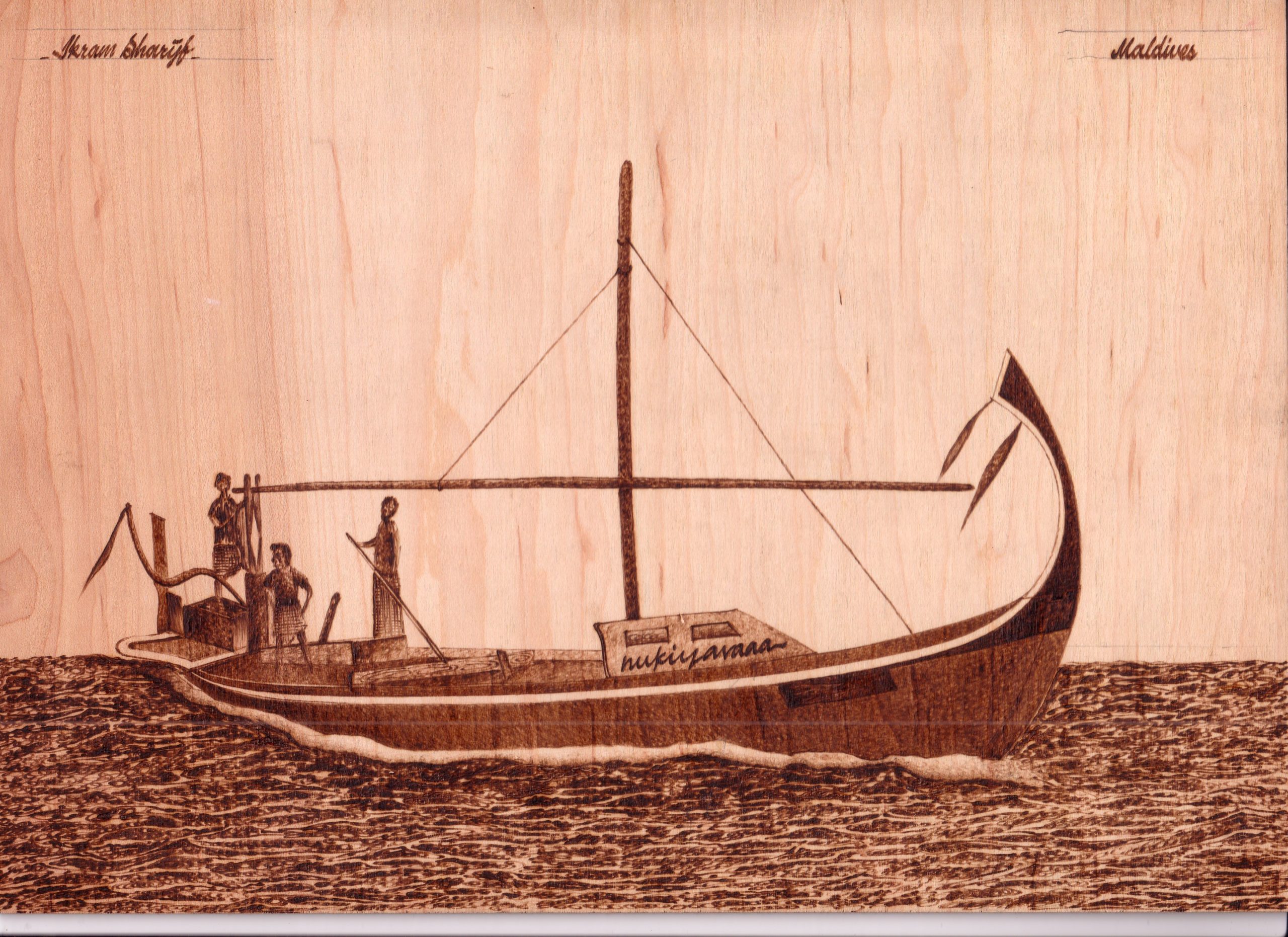 Pyrography Boats – Creativity Maldives