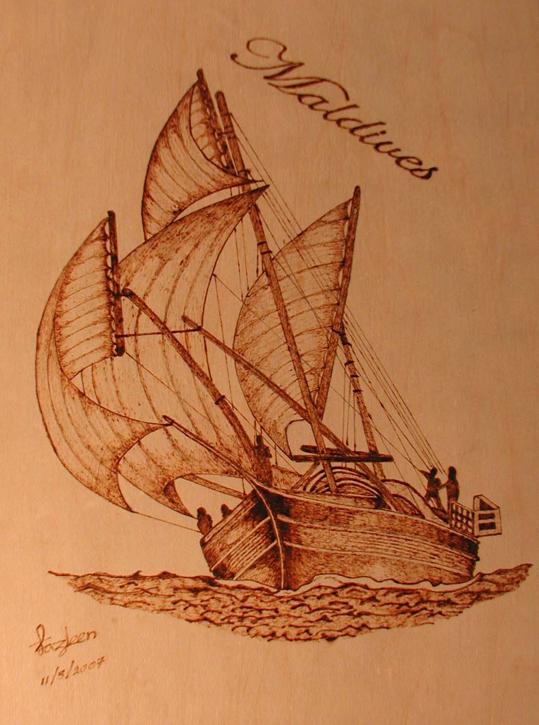 Pyrography Boats – Creativity Maldives